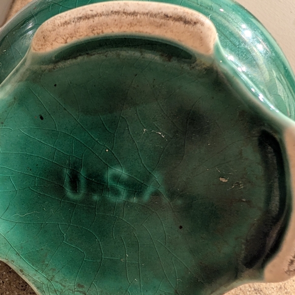 Mccoy | Art | Mccoy Green Ceramic Art Pitcher With Ornate Relief | Poshmark
